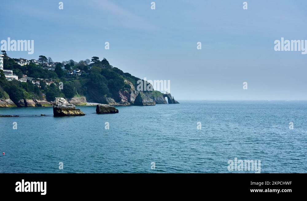 Torquay timelapse, a seaside town in Torbay in the English Riveria ...