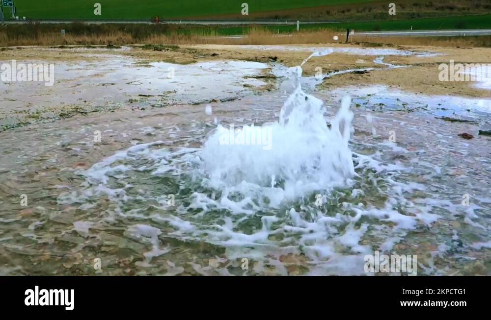 Geyser Sivá Brada Slovakia from which springs healing mineral water ...