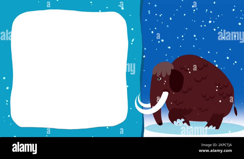 Cartoon character mammoth prehistoric animal walking loop animation for ...