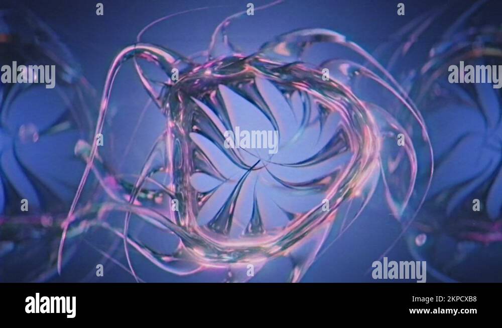 Ring shaped alien sci-fi microorganism VHS seamless loop 3D render ...