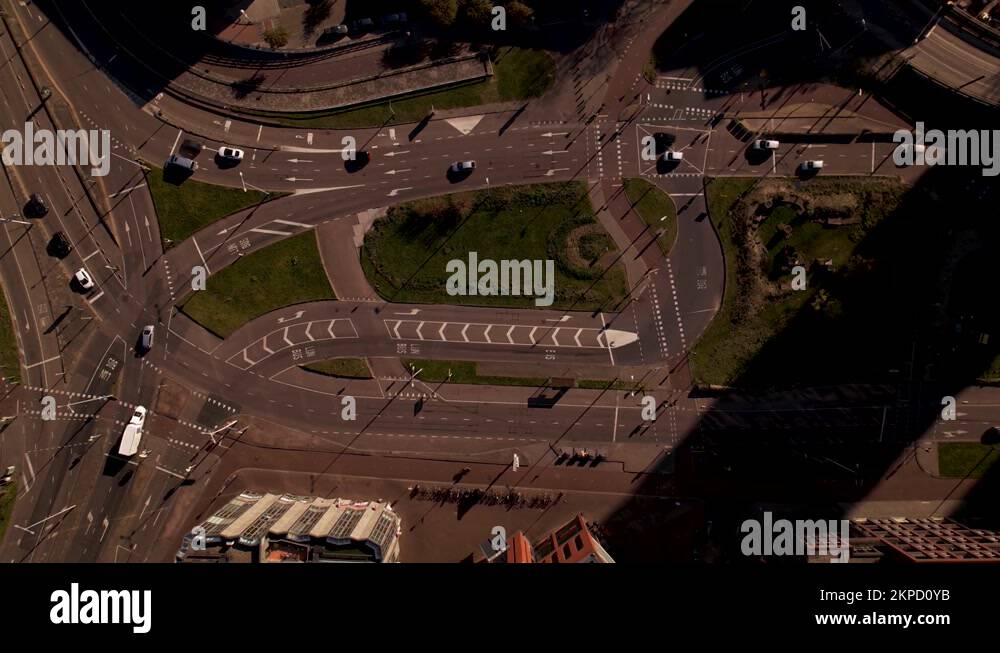 Top down view on intersection in current Westplein in Utrecht with ...