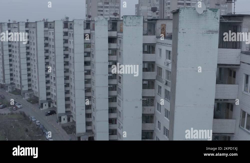 Darnitsa region. Soviet building of the times of the USSR. Panel ...