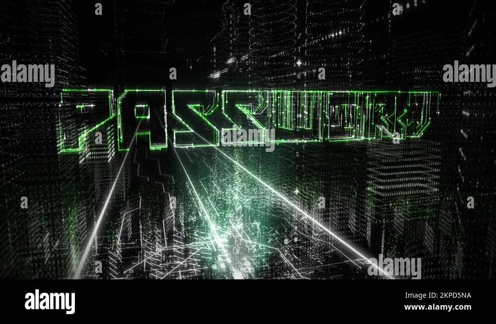 Animated 3d Word "Password" On The Black Background. Computer Graphics ...