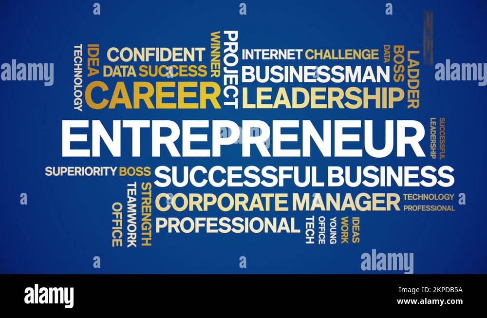 Entrepreneur animated word cloud,animation kinetic typography seamless ...