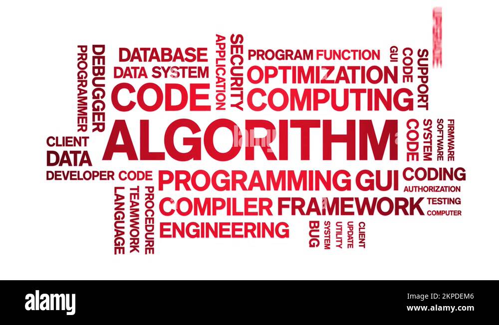 Algorithm Animated Word Cloudanimation Text Kinetic Typography Seamless Loop Stock Video