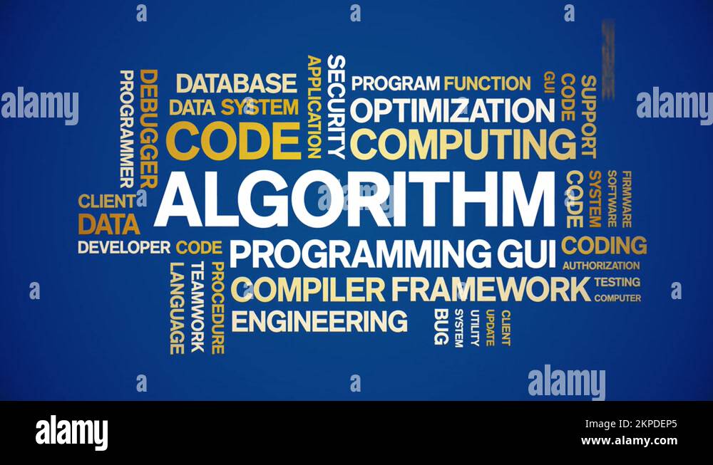 Algorithm Animated Word Cloudanimation Text Kinetic Typography Seamless Loop Stock Video