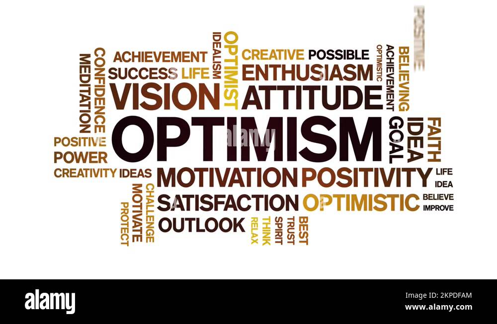 Optimism animated word cloud,animation text kinetic typography seamless ...