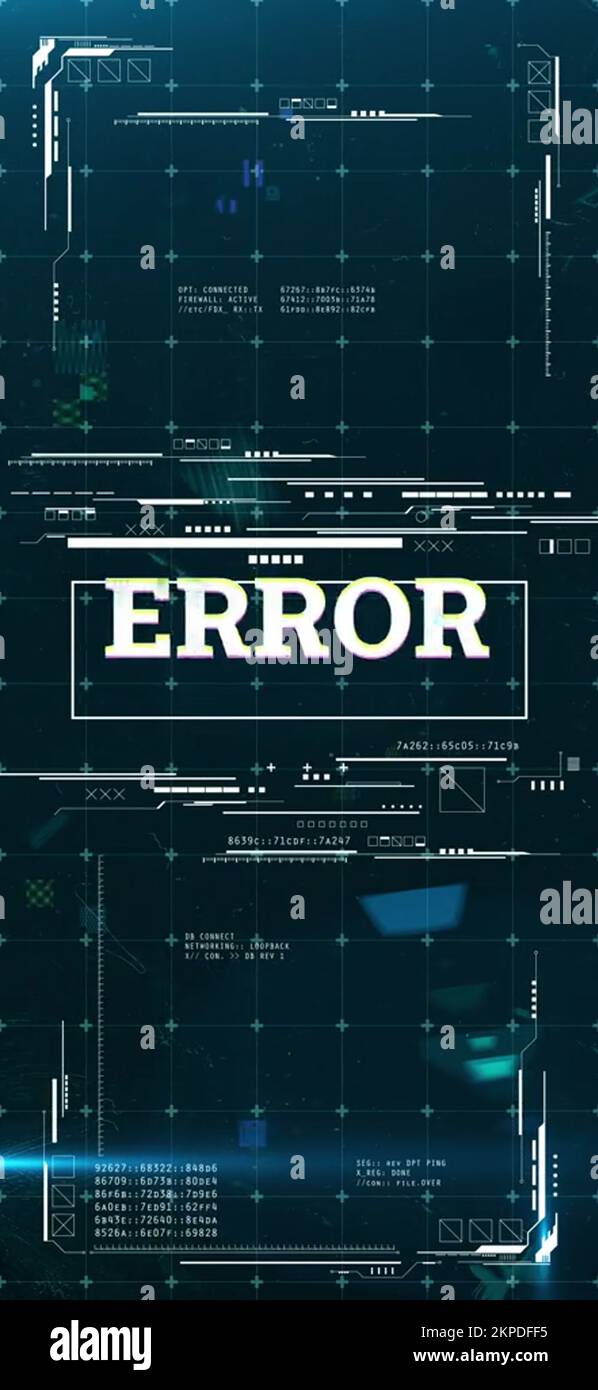 Error warning message on glitchy mobile screen, alert notification ...