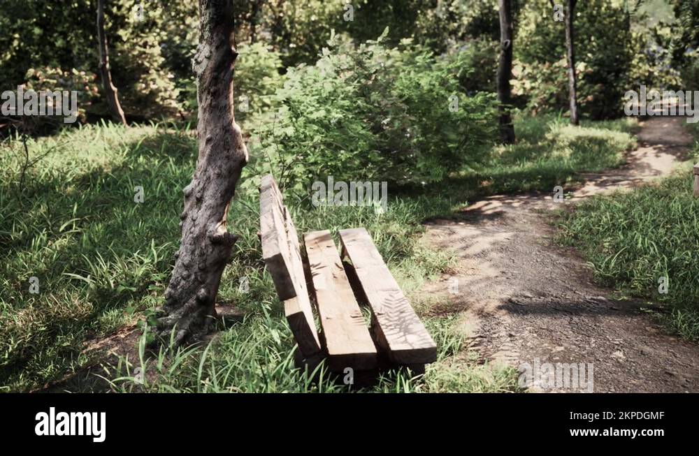 Seating area on the Valley walking trail Stock Video Footage - Alamy