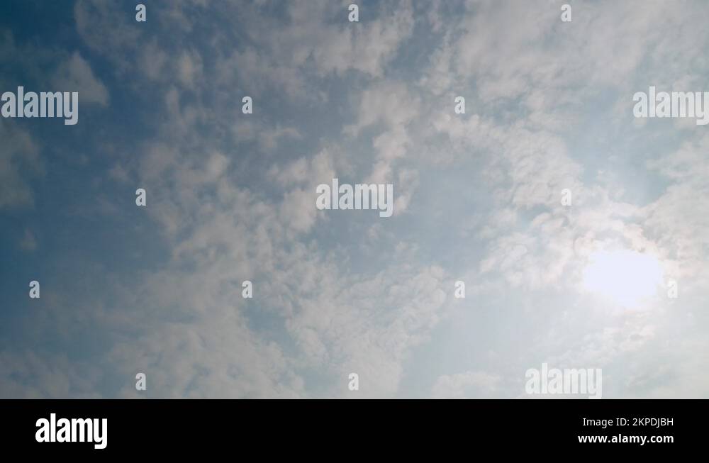 Majestic amazing sky. Blue sky white clouds. Clouds rolling under blue ...