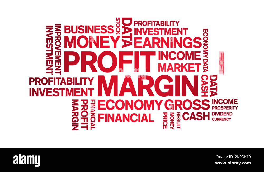 Profit Margin animated word cloud,animation kinetic typography seamless ...