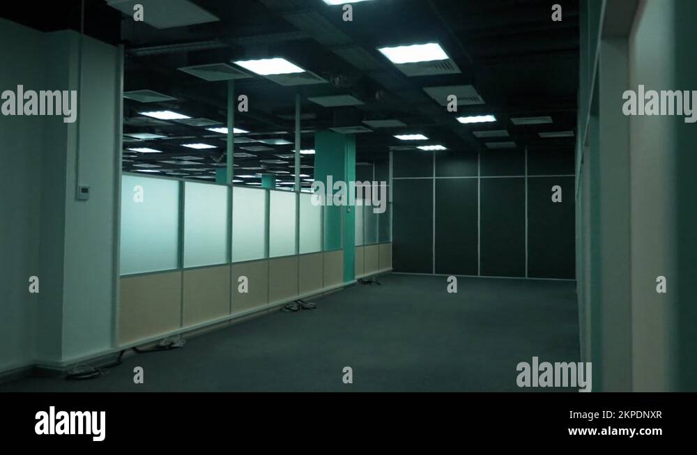 Workspace, the interior of empty office space, a walk through the ...