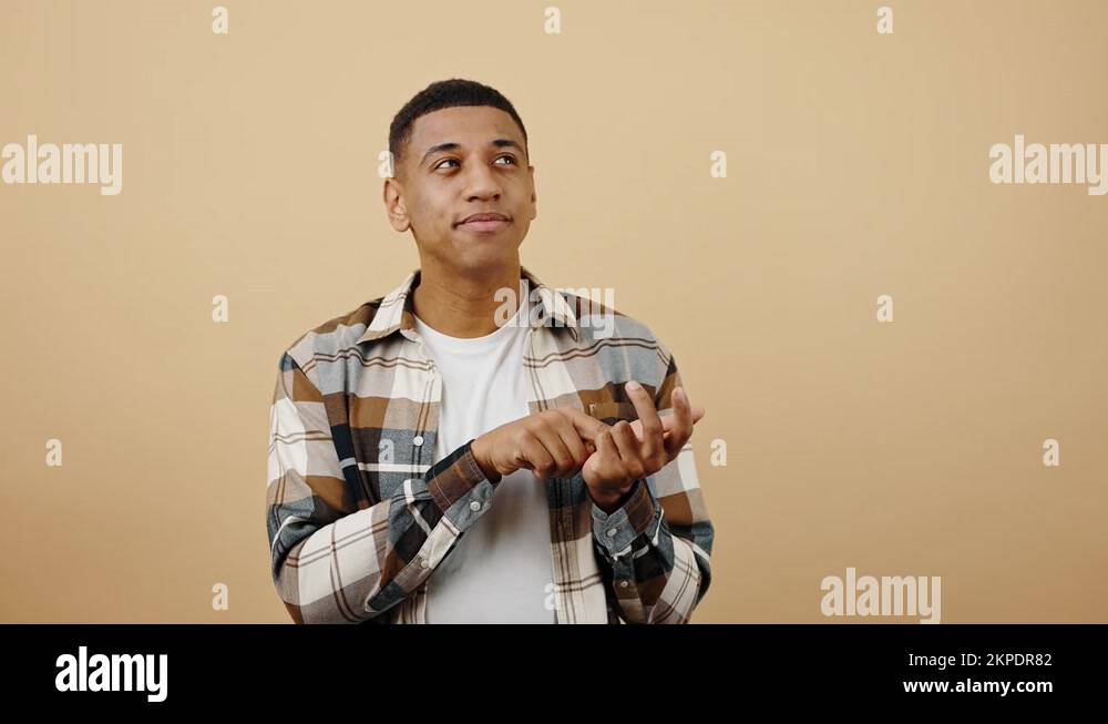 Planning concept. Young pensive black guy thinking over problem ...