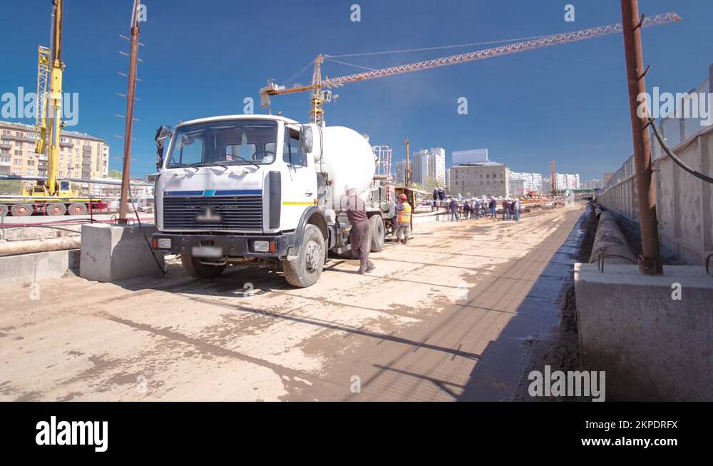 A large huge ditch pit tunnel timelapse at the construction site of the ...