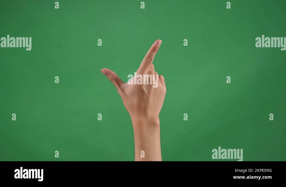 Hand Zoom Out On Green Screen Background Stock Video Footage - Alamy