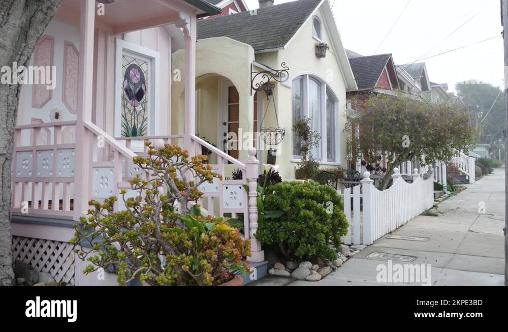 Old victorian style houses, historic Monterey, California. Colonial ...