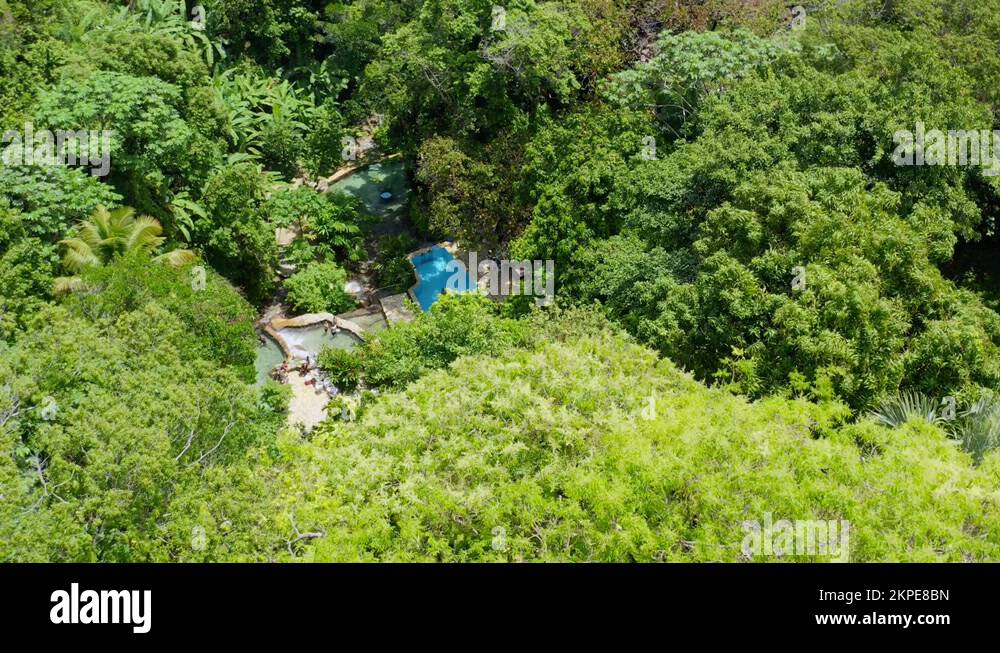 Oasis of natural pools in Caribbean jungle; Balneario Villa Miriam ...