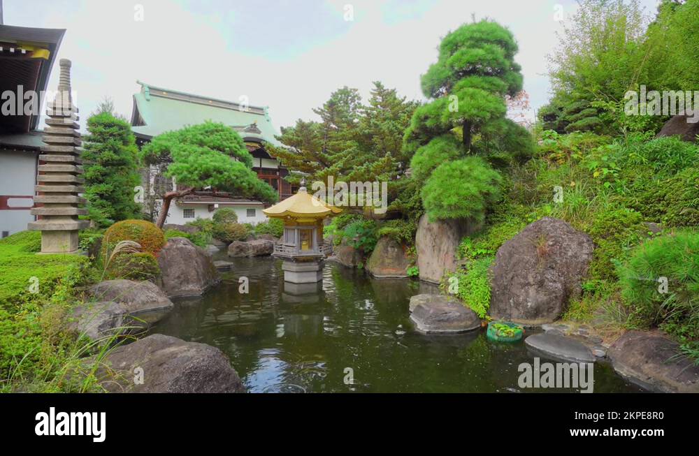 The temples of Japan have a very special garden design, full of Stock ...