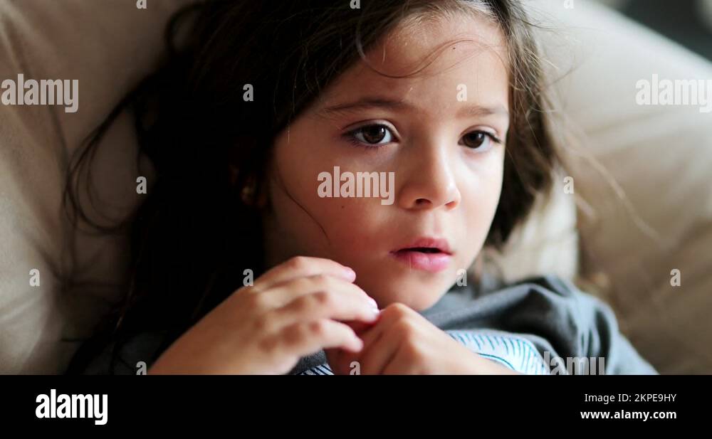 Hypnotized little girl by media entertainment portrait female child ...