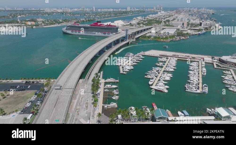 Cruise ships and terminals at Port Miami Stock Video Footage - Alamy