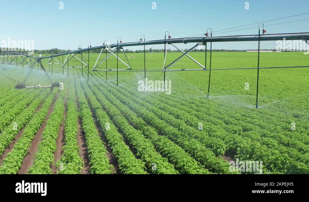 Pivot farm sprinklers sprinkler farming Stock Videos & Footage - HD and ...