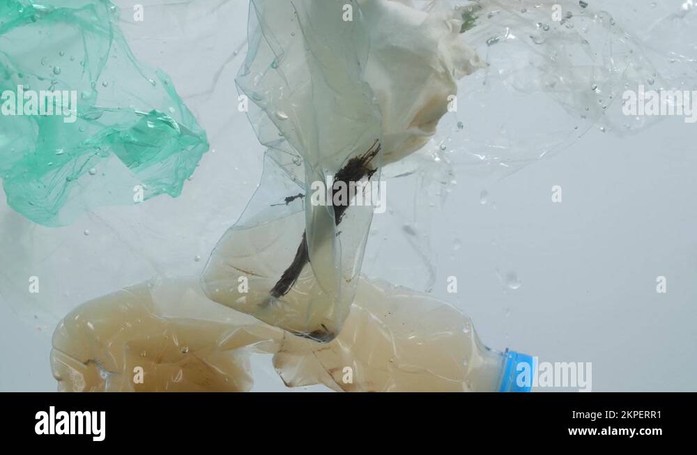 Underwater Footage Of Plastic Pollution Problem Concept In Ocean Stock ...