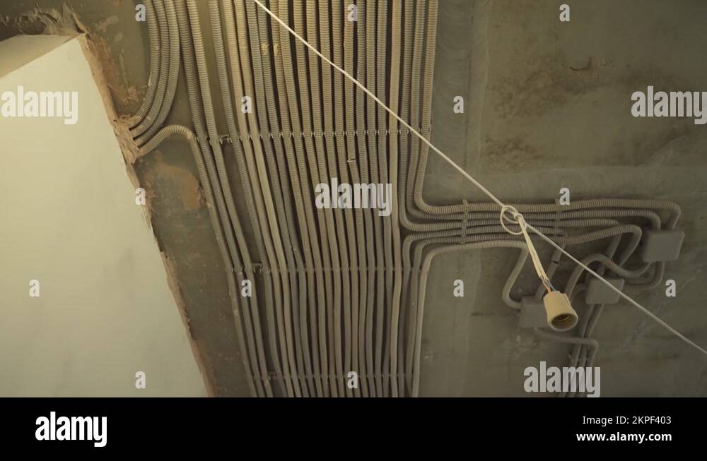 Fix boxes, cable channels indoors. Self-extinguishing wires cables with ...