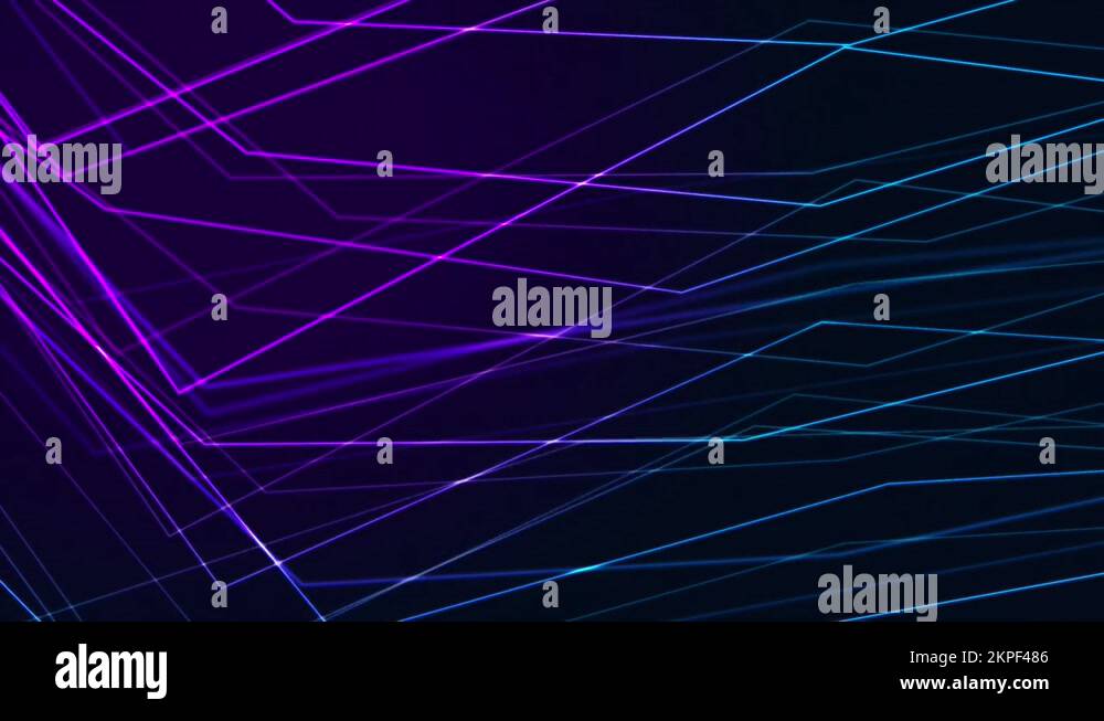 Blue ultraviolet neon glowing laser lines hi-tech motion background Stock Video Footage - Alamy