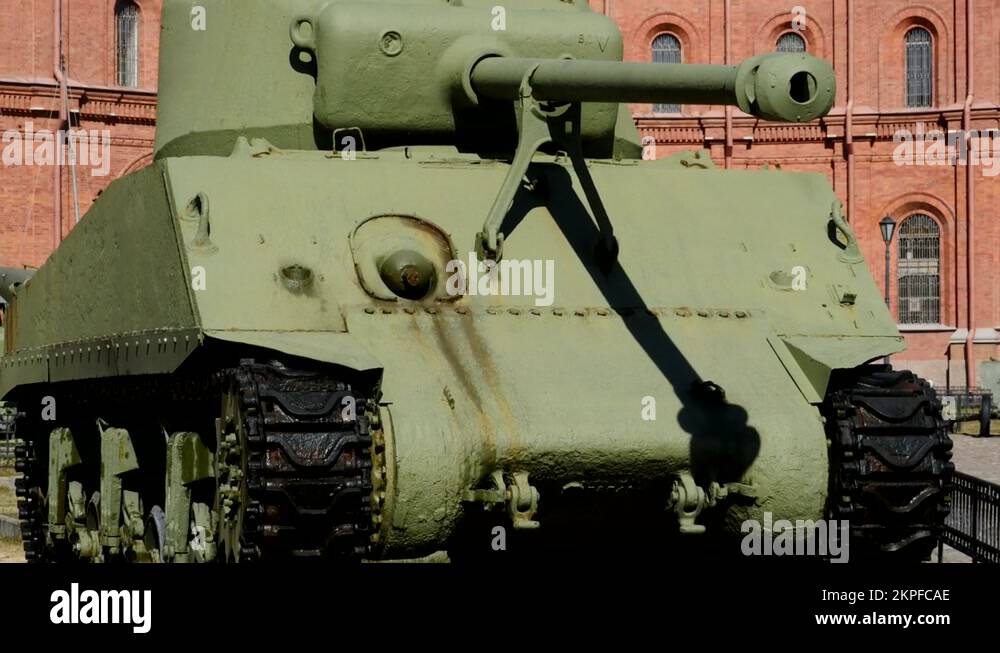 American tank Sherman front view, fought in World Stock Video Footage ...