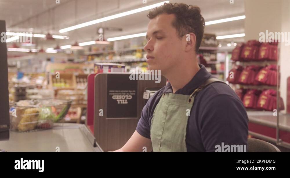 Portrait cashier supermarket checkout Stock Videos & Footage - HD and ...