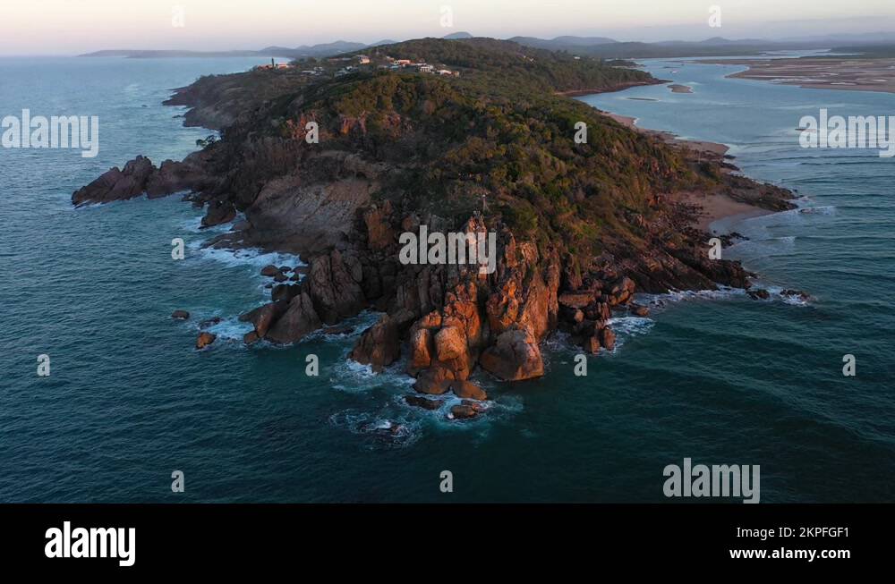 Queensland town of 1770 Seventeen Seventy and Bustard Bay dramatic dusk ...