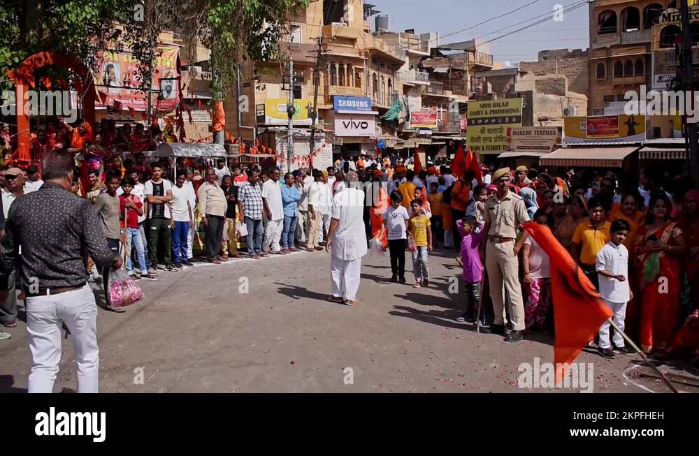 A large number of people gather to watch the procession parade of Lord ...