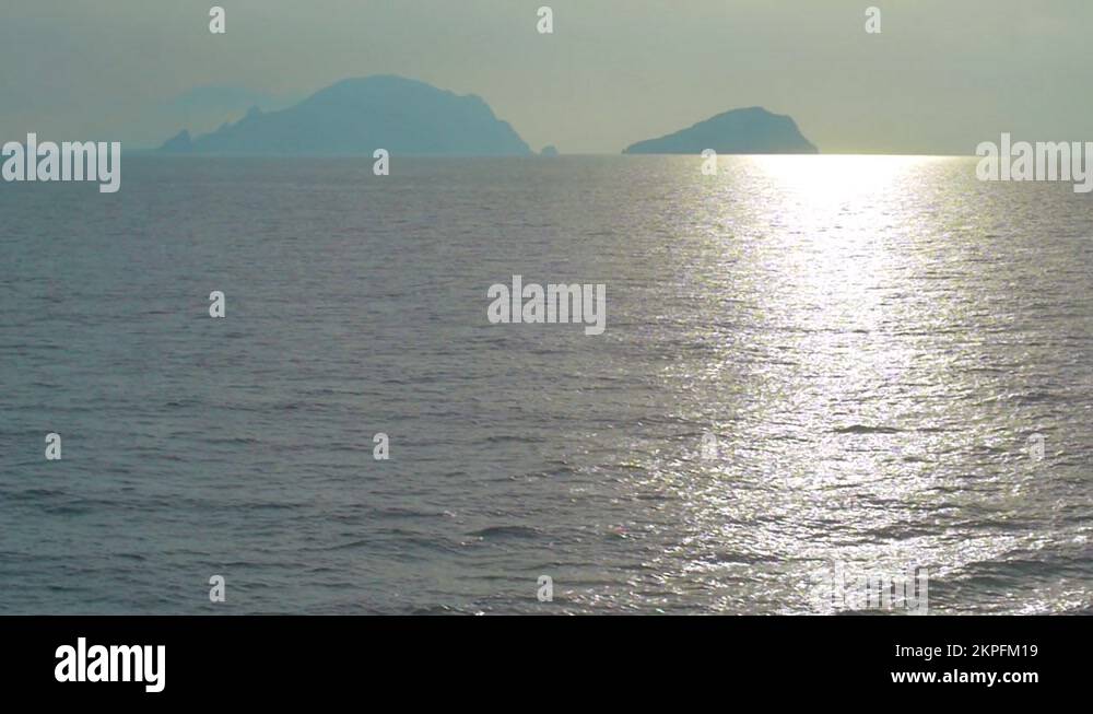 lateral panning from the window of a cruise ship where we can see the ...