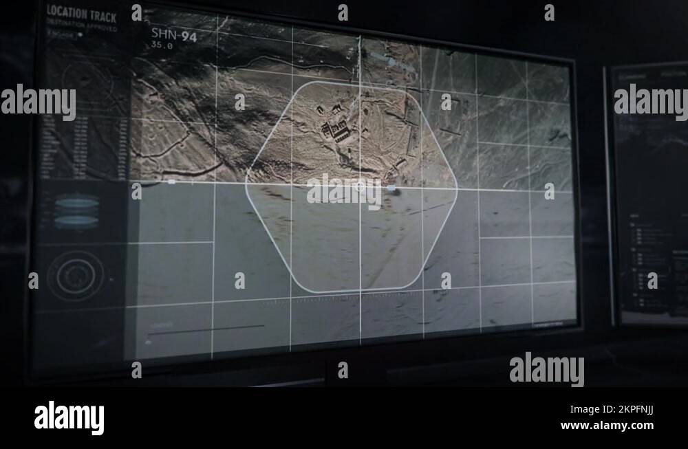 Surveying Military Operation Area from Above. Border Outpost. Satellite ...
