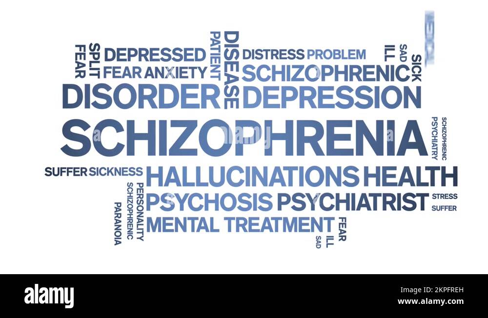 Schizophrenia animated word cloud,animation kinetic typography seamless ...