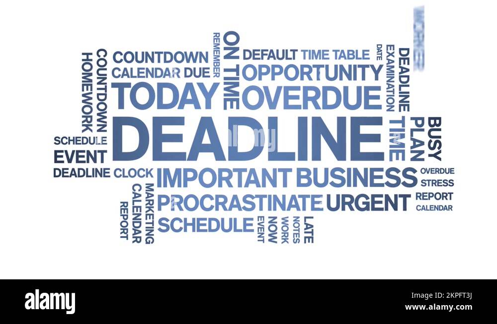Deadline animated word cloud,animation text kinetic typography seamless ...