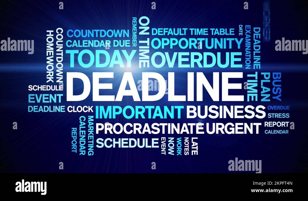 Deadline animated word cloud,animation text kinetic typography seamless ...