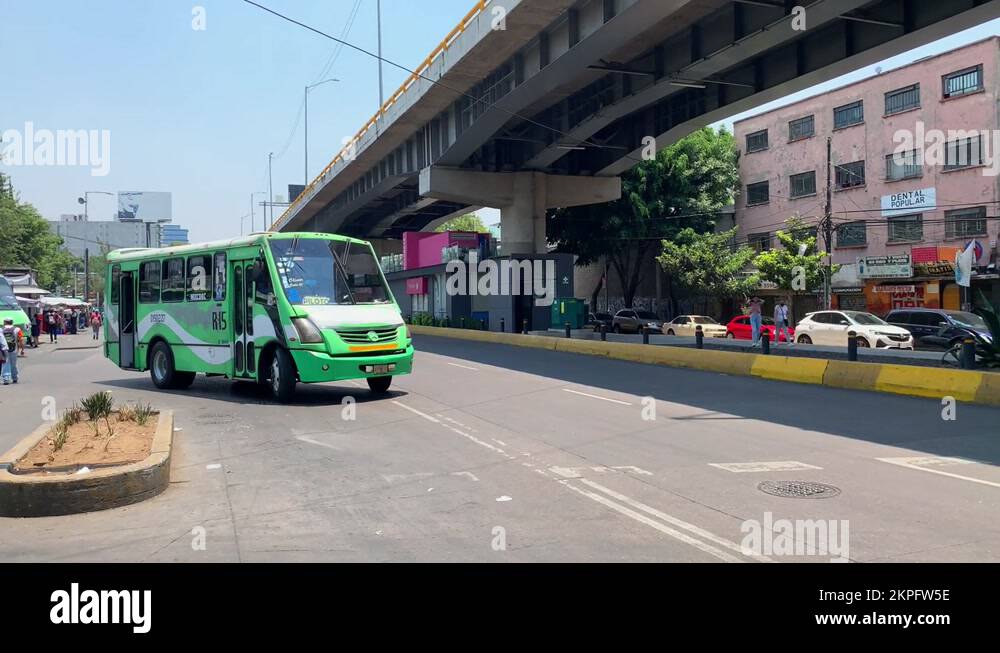 Traditional Mexican Green Public Transport Bus Known As La buseta ...