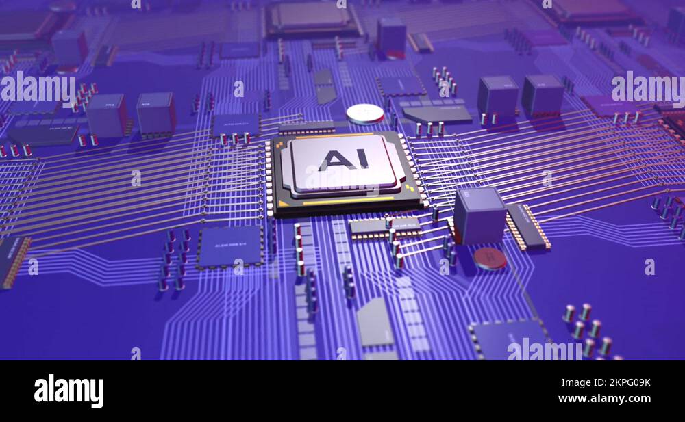 AI Supported Server CPU Processor. Data Flow. Processing AI Data Stock Video Footage - Alamy