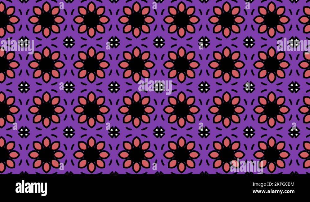 Transition animation of a purple and brown wall pattern sliding on from ...