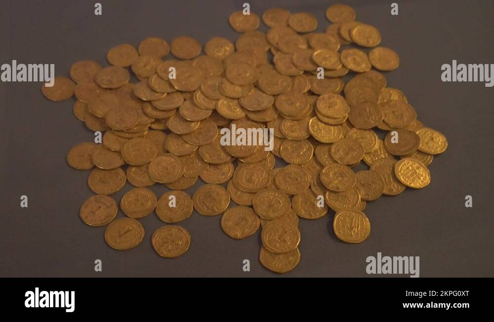ancient gold coins in egyptian museum Stock Video Footage - Alamy