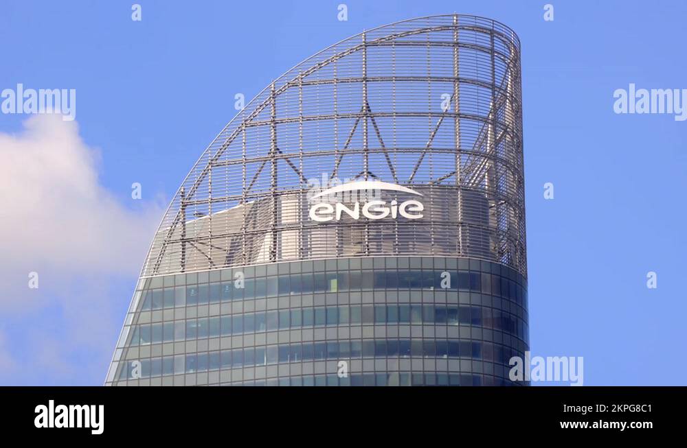Engie logo on the Tour T1 tower in La Defense in Paris, Fance Stock ...