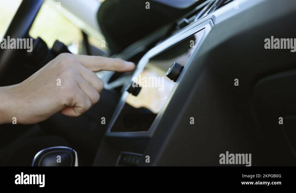 Unrecognizable man which typing needed coordinates on navigator ...