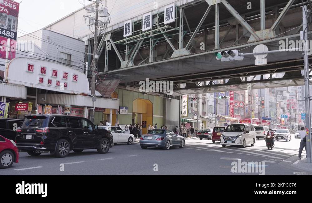 Busy Osaka City Streets in Tsuruhashi Korea Town District Stock Video ...