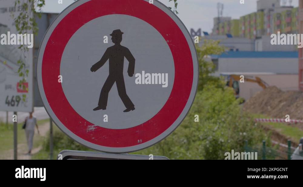 Pedestrian prohibited sign Stock Videos & Footage - HD and 4K Video ...