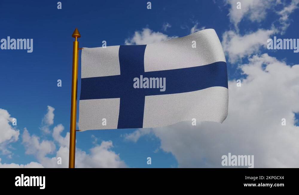 National flag of Finland waving 3D Render Stock Video Footage - Alamy