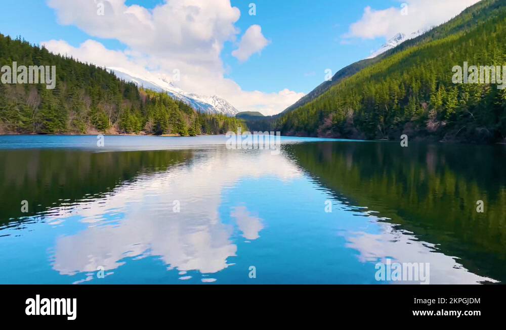Alaska Lake Snow Capped Mountains in Summer Stock Video Footage - Alamy
