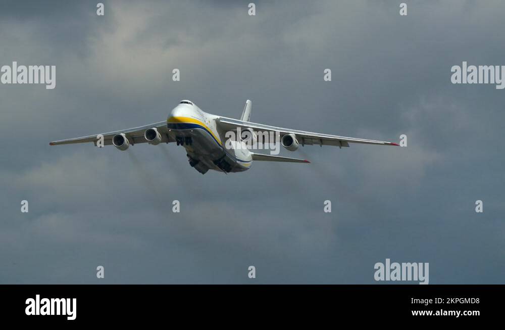 ukraine cargo airplane antonov an124 taking off oslo airport norway ...