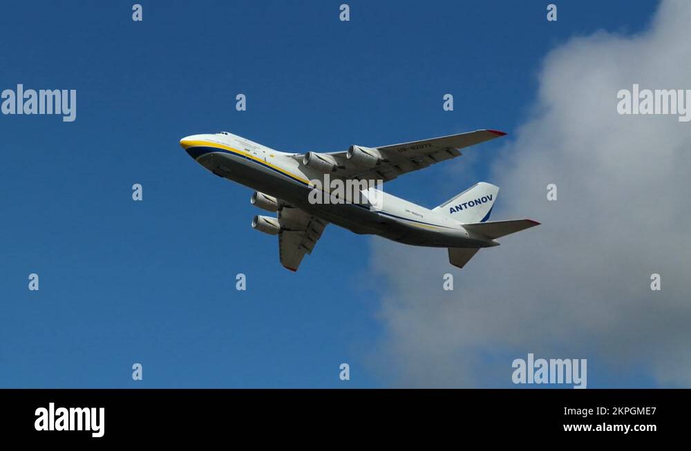 ukraine cargo airplane antonov an124 taking off oslo airport norway ...
