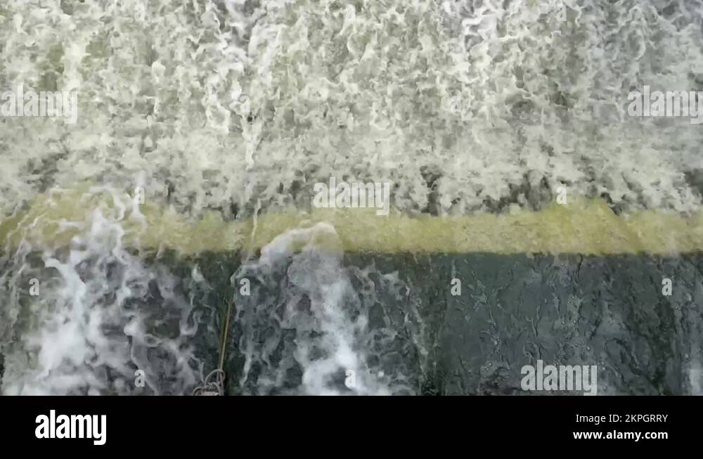 Water Pollution From The Big City. Water Release Of The Dam Stock Video ...